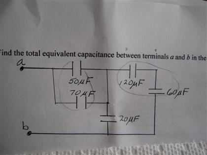 Solved find the total equivalent capacitance between | Chegg.com