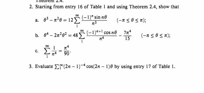 Starting from entry 16 of ﻿Table 1 ﻿and using Theorem | Chegg.com