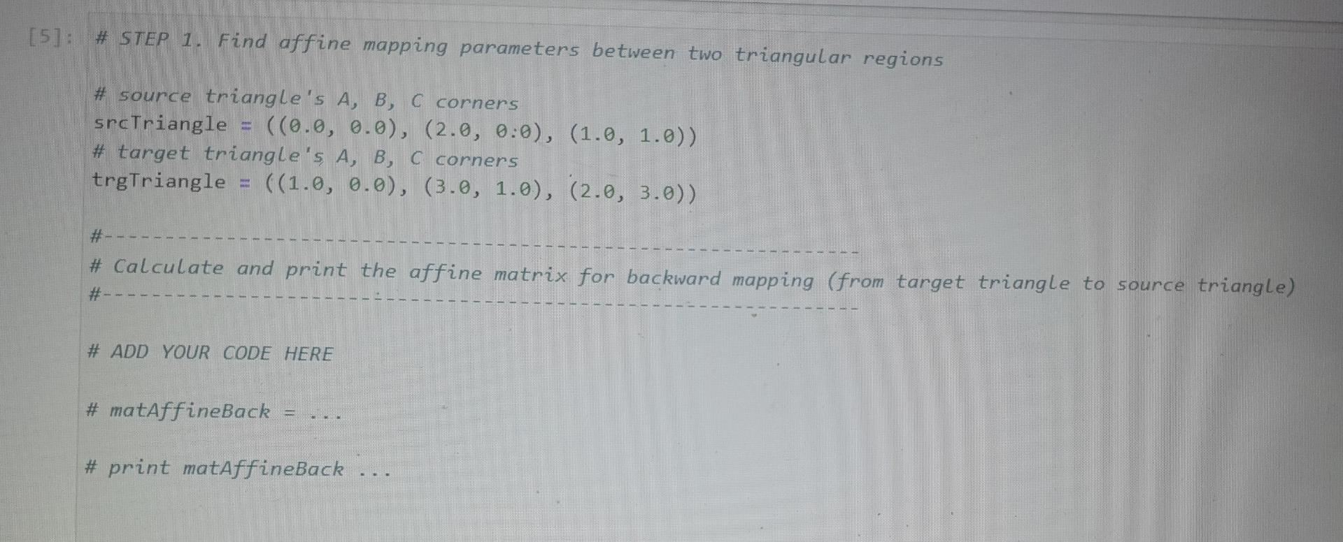 Problem 7: Geometric Transformation with Affine | Chegg.com