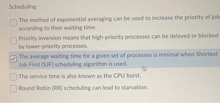Solved Scheduling The method of exponential averaging can be | Chegg.com
