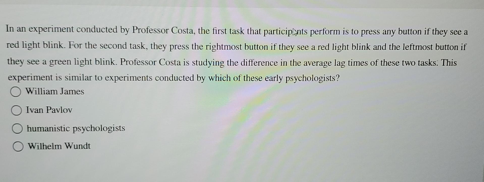 Solved In an experiment conducted by Professor Costa, the | Chegg.com
