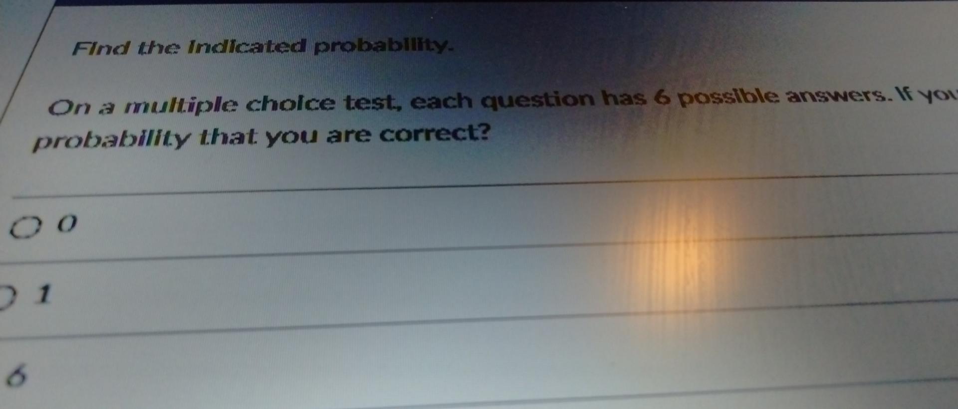 Solved Find the Indicated probability. On a multiple choice | Chegg.com