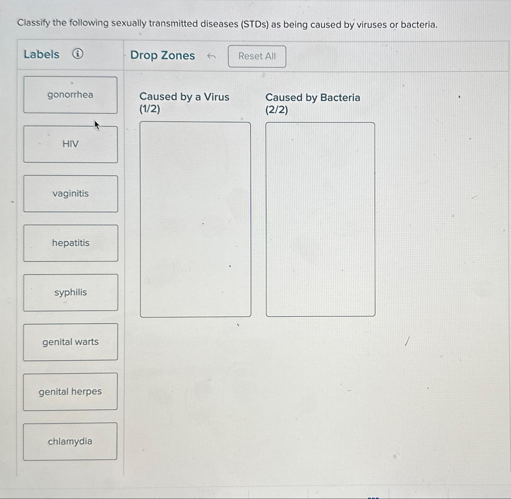 Solved Classify the following sexually transmitted diseases | Chegg.com