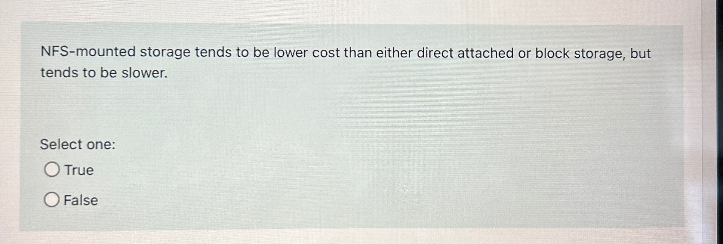 Solved NFS-mounted storage tends to be lower cost than | Chegg.com