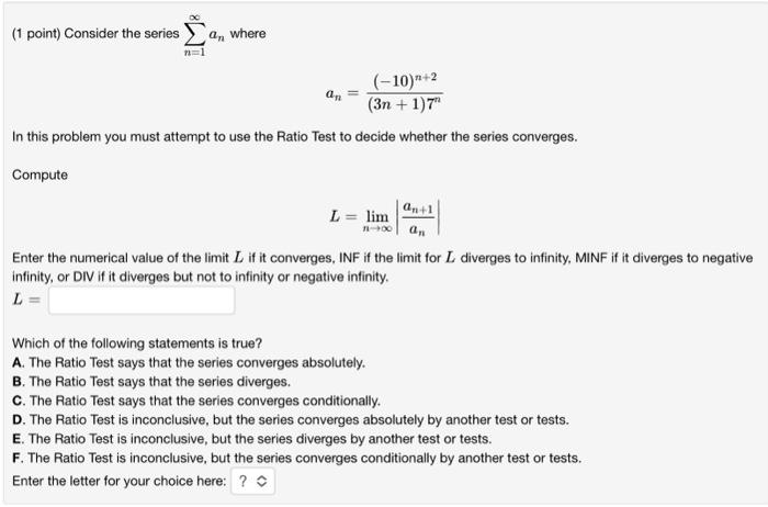 Solved (1 point) Match each of the following with the | Chegg.com