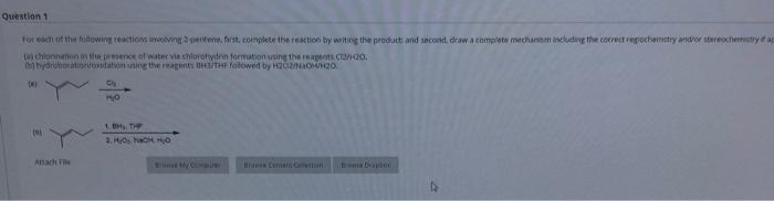 Solved Question 1 For each of the following reactions | Chegg.com