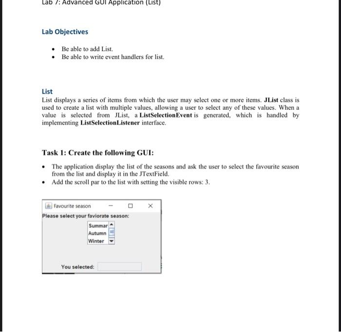 Solved Lab Objectives - Be able to add List. - Be able to | Chegg.com