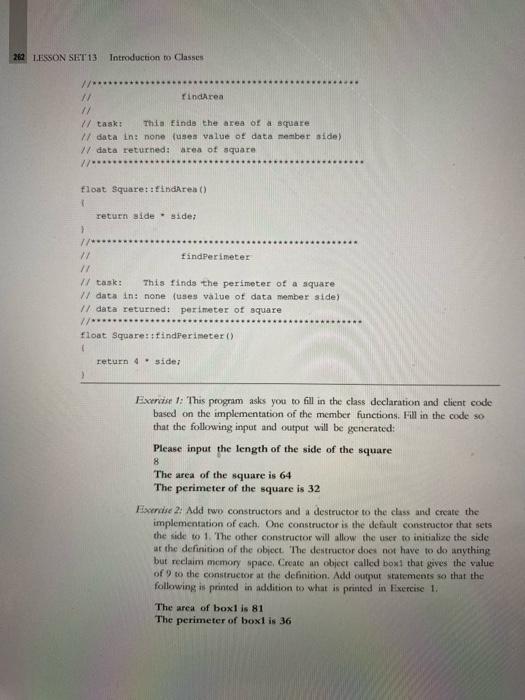 Solved Lab 13.1 Squares as a Class Retricve progam | Chegg.com
