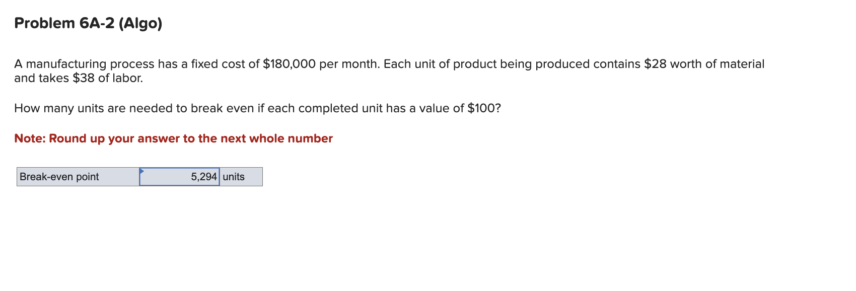 Solved Problem 6A-2 (Algo)A manufacturing process has a | Chegg.com