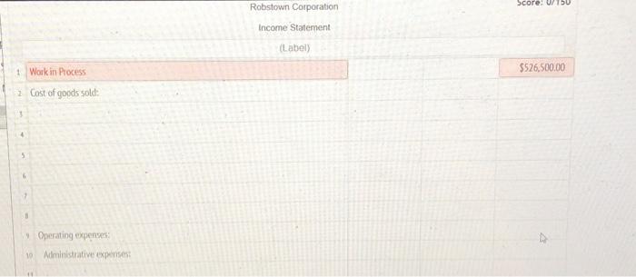 Solved Robstown Corporation Income Statement (Label) 1. Work | Chegg.com