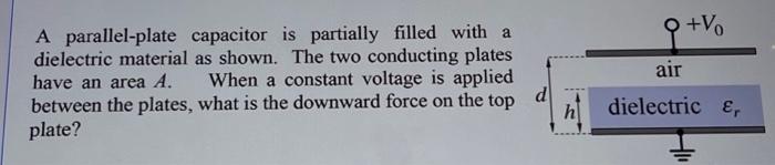 Solved A parallel-plate capacitor is partially filled with a | Chegg.com
