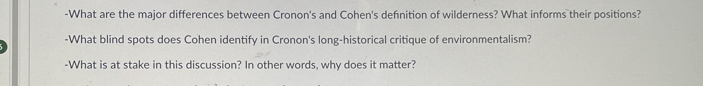 Solved -What are the major differences between Cronon's and | Chegg.com