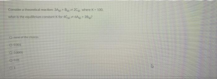 Solved Consider a theoretical reaction: 3A + B + 2Cl where | Chegg.com