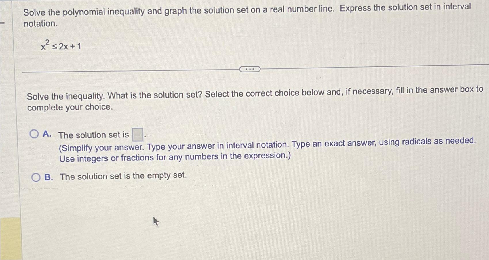 Solved Solve the polynomial inequality and graph the | Chegg.com