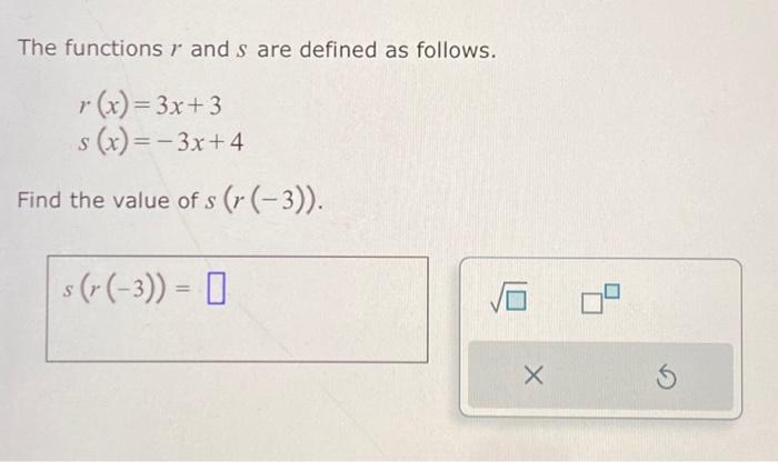 Solved The functions r and s are defined as follows. r(x) = | Chegg.com