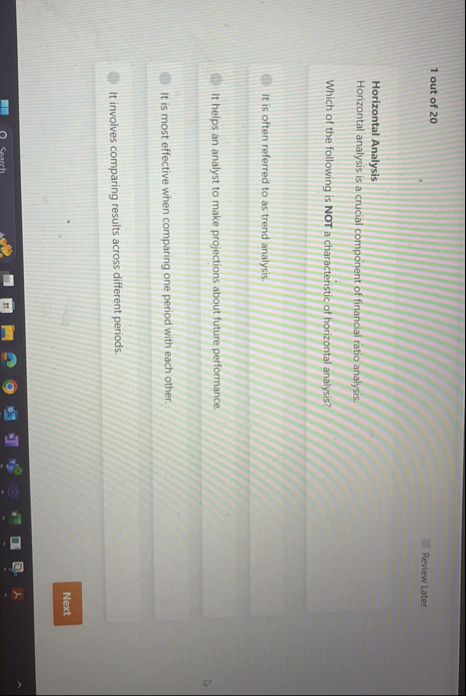 Solved 1 ﻿out of 20Review LaterHorizontal AnalysisHorizontal | Chegg.com
