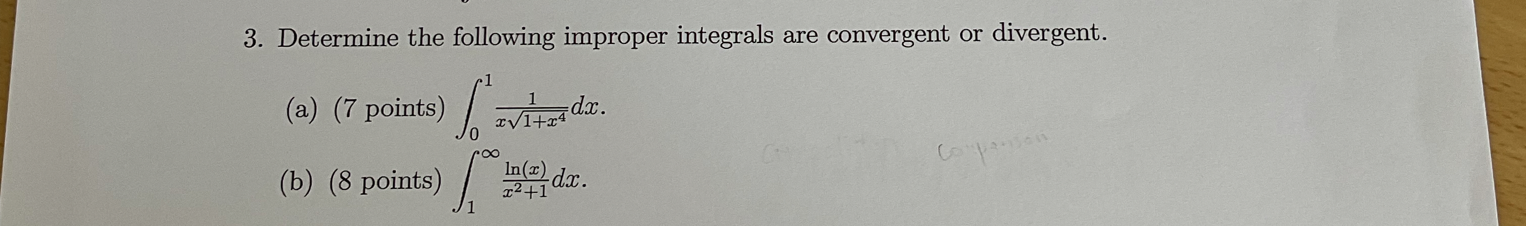 Solved Determine the following improper integrals are | Chegg.com