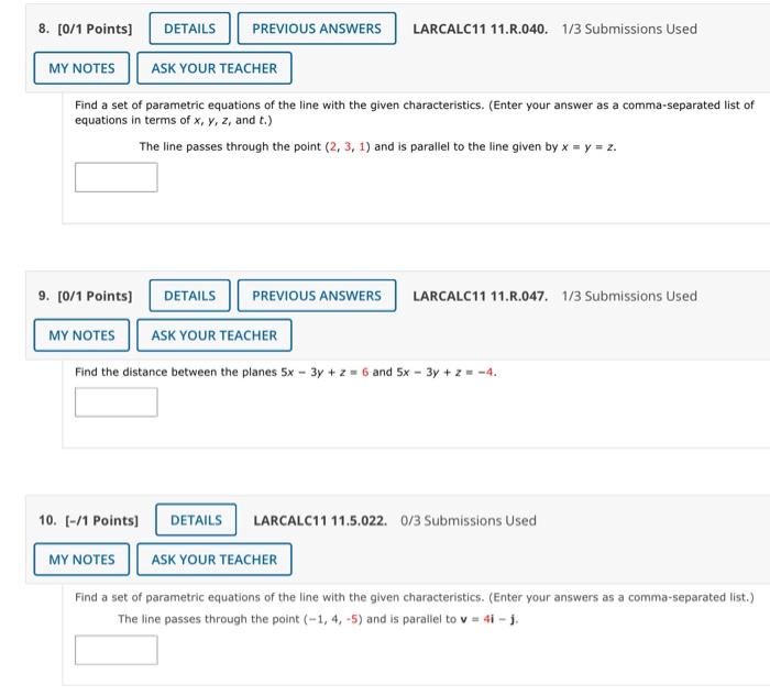 Solved 8. (0/1 Points] DETAILS PREVIOUS ANSWERS LARCALC11 | Chegg.com