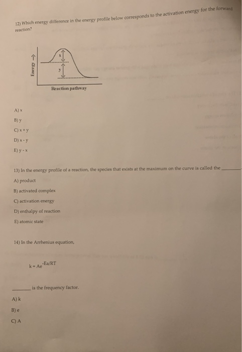 Solved PChem. 1214 Kinetics Worksheet 30 September 2020 Name | Chegg.com