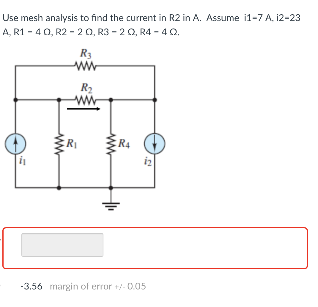 Solved Use mesh analysis to find the current in R2 ﻿in A. | Chegg.com