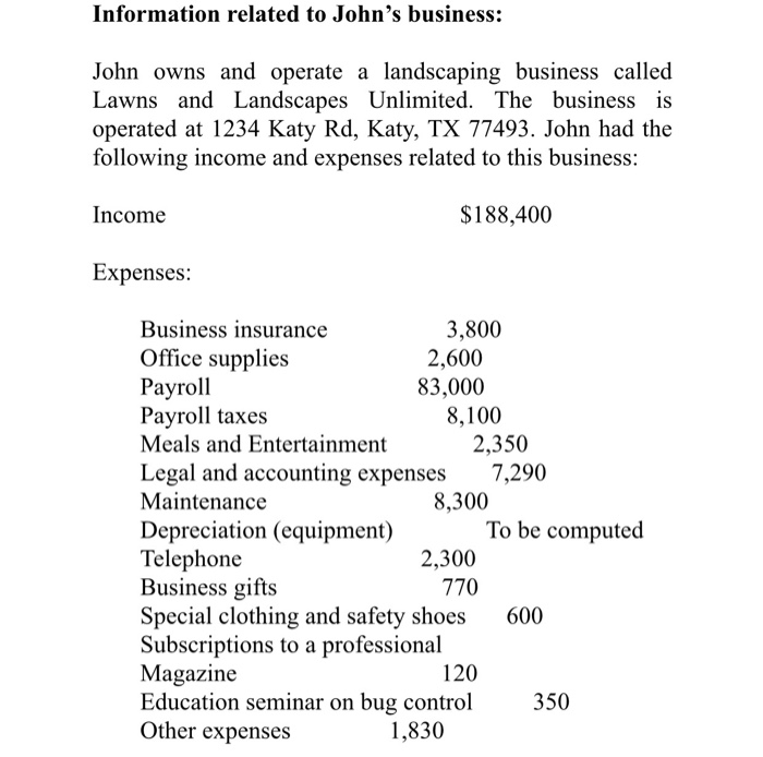 Tax Return Assignment I need to prepare a 1040 Tax | Chegg.com