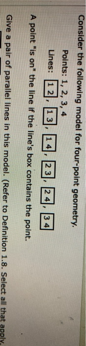 Solved Consider the following model for four-point geometry. | Chegg.com