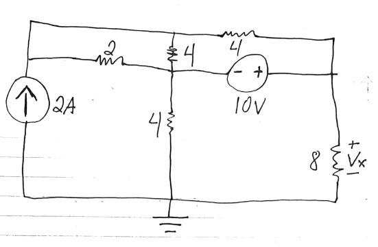 Solved FIND the value of voltage Vx using NODAL analysis. | Chegg.com