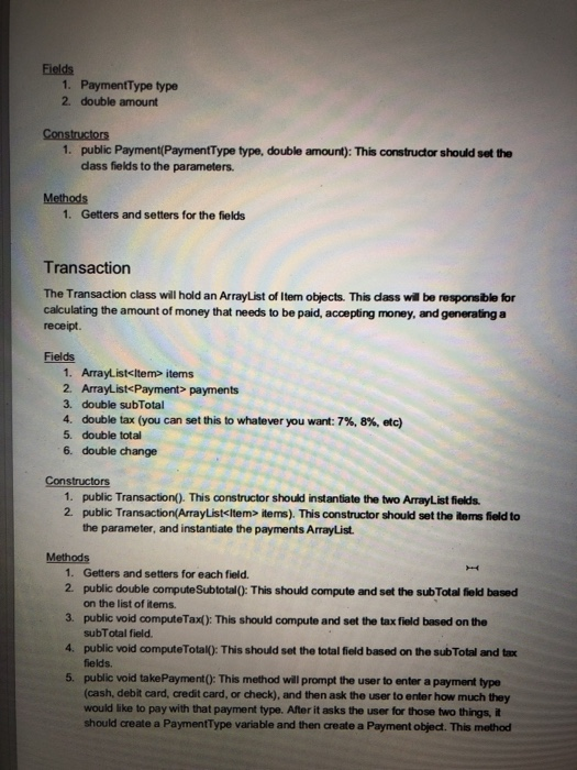 Solved Programming Assignment: Point of Sale Cash Register | Chegg.com