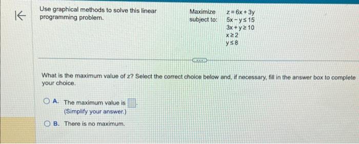 Solved Use graphical methods to solve this linear | Chegg.com