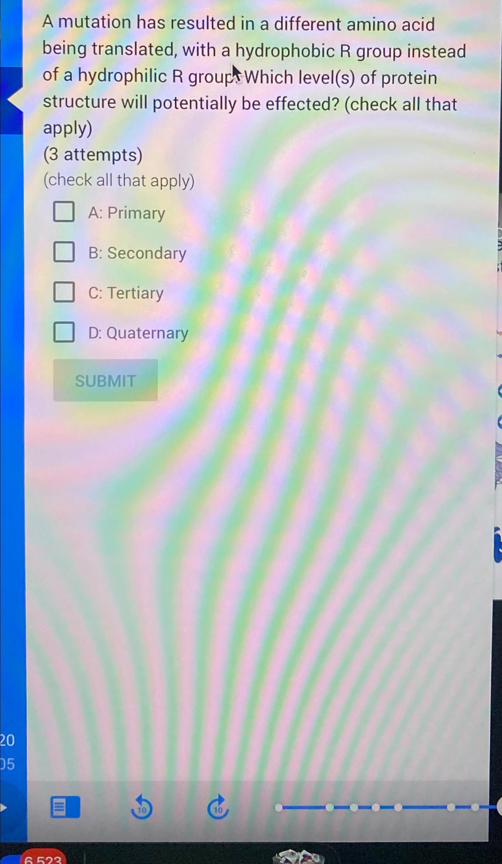 Solved A mutation has resulted in a different amino acid | Chegg.com