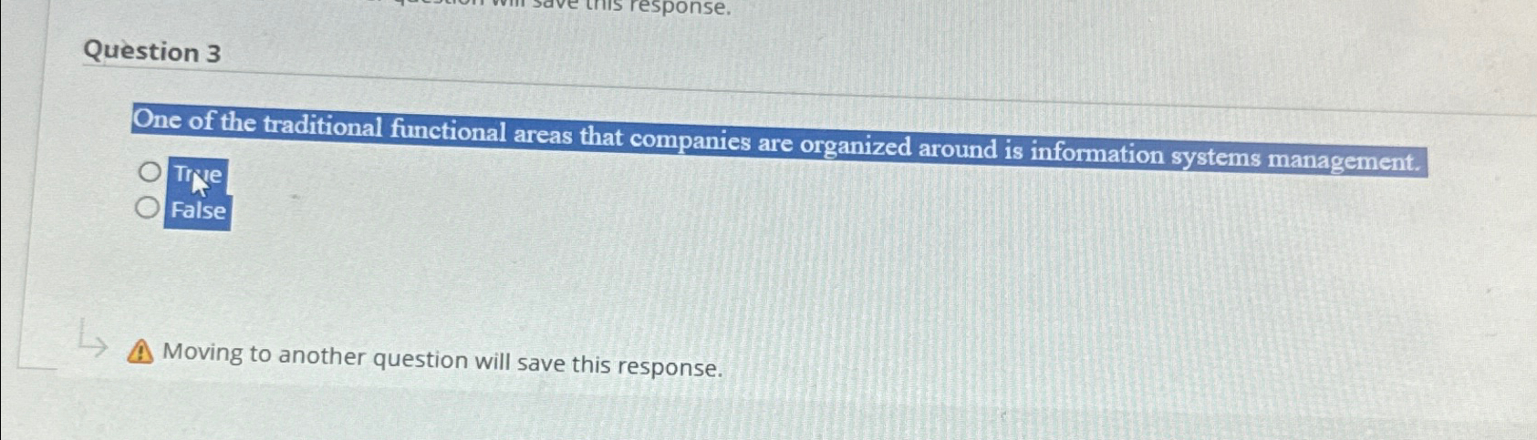 Solved Question 3One of the traditional functional areas | Chegg.com