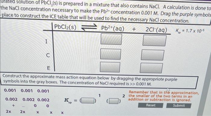 Solved rated solution of PbCl2( s) is prepared in a mixture | Chegg.com