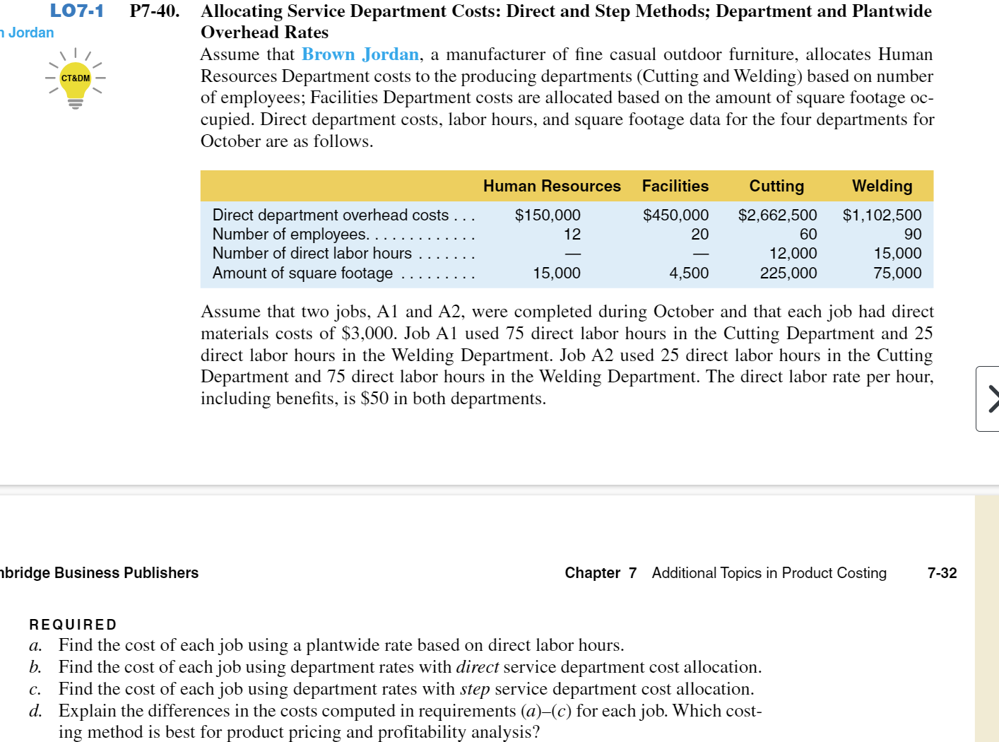 Solved Solution step by stepL07-1 ﻿P7-40. ﻿Allocating | Chegg.com