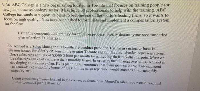 Solved 3a. ABC College is a new organization located in | Chegg.com