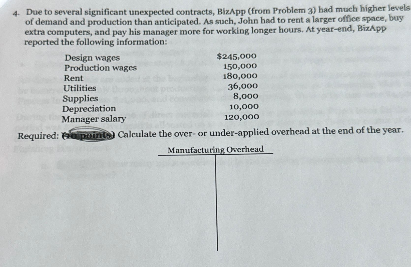 Solved Due to several significant unexpected contracts, | Chegg.com