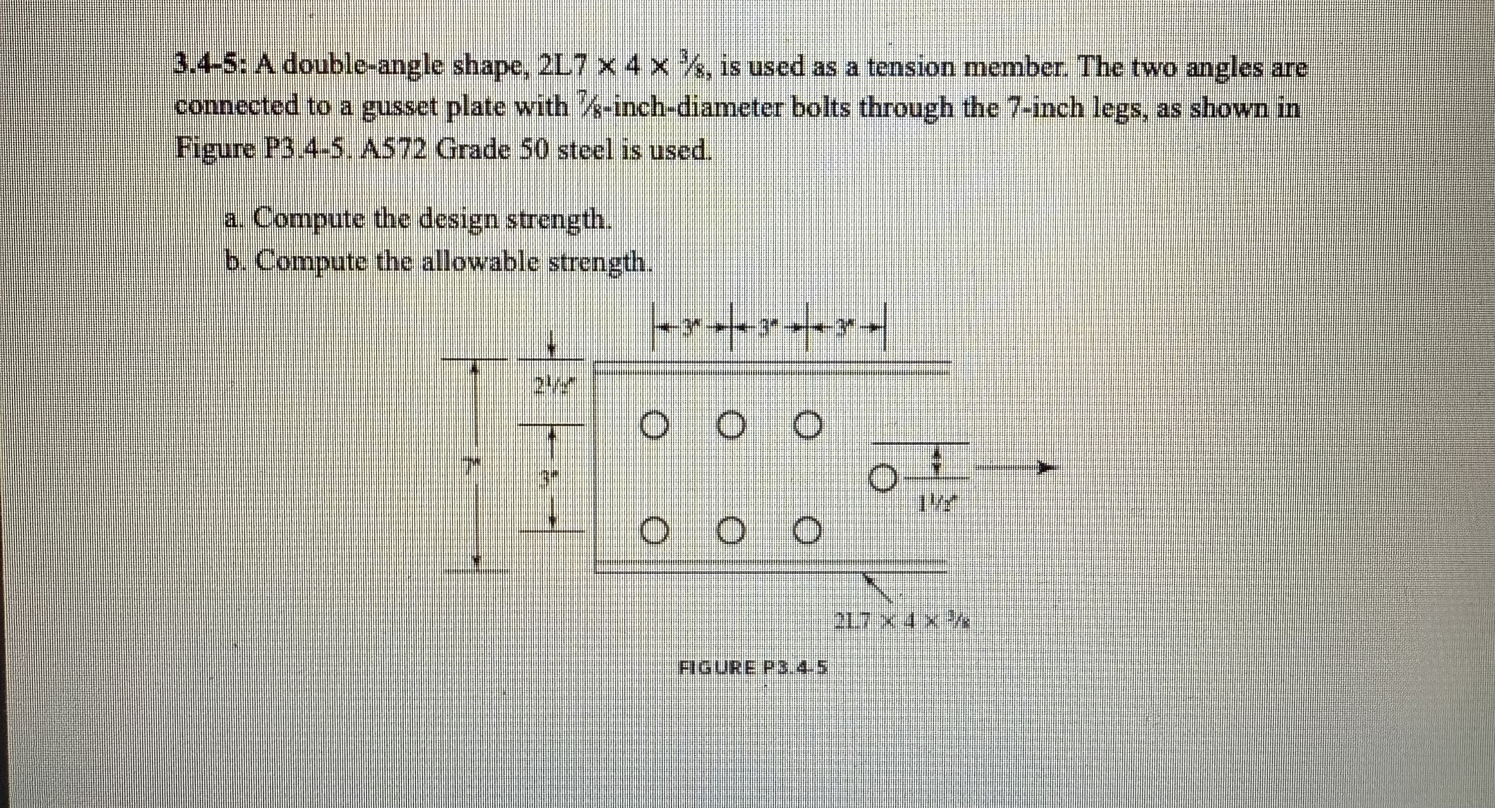 Solved A double-angle shape, 2L7×4×3s, ﻿is used as a tension | Chegg.com