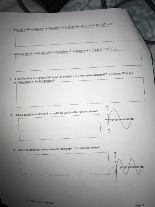 Solved MCR3U Lesson Assignment 4 Instructions: After | Chegg.com