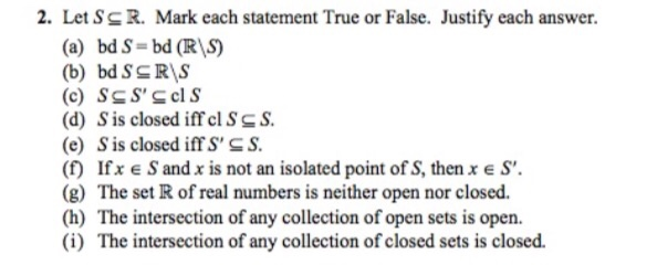 Solved 2. Let S SR Mark each statement True or False. | Chegg.com