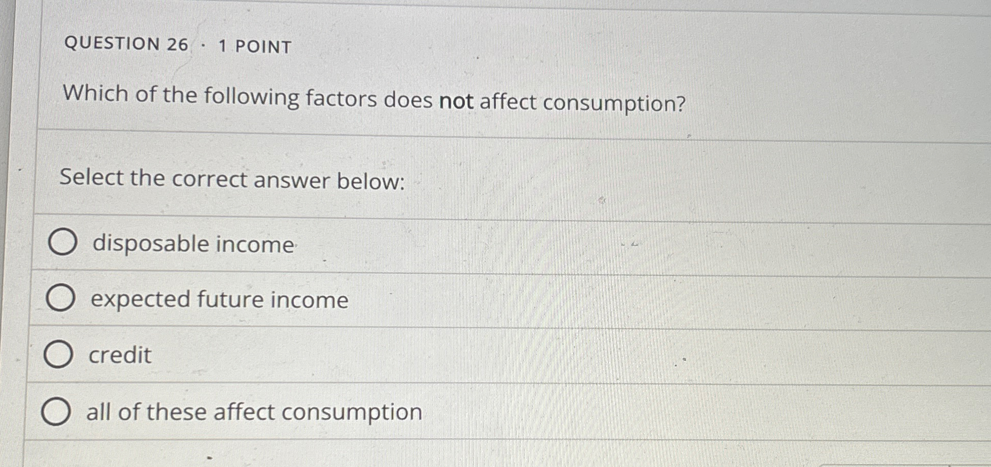 Solved QUESTION 26 - 1 ﻿POINTWhich of the following factors | Chegg.com