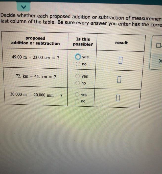 Solved Decide whether each proposed addition or subtraction | Chegg.com