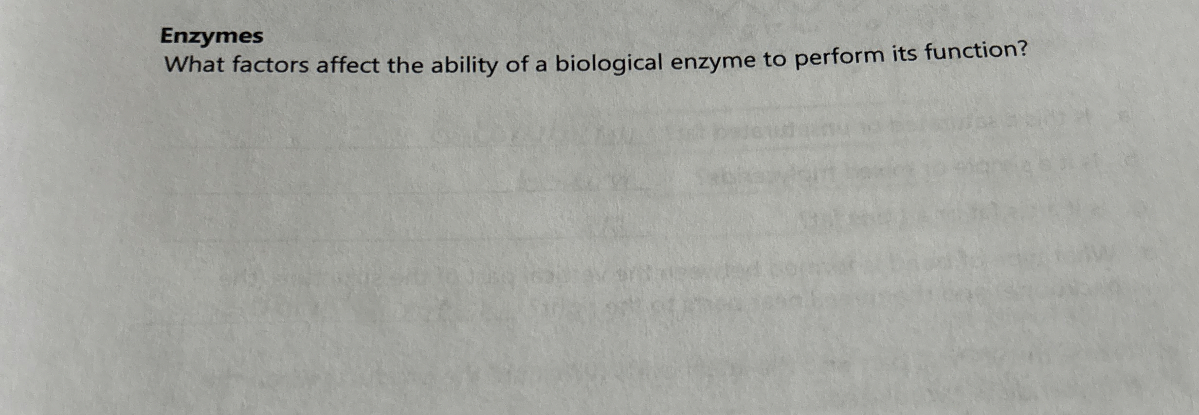 Solved EnzymesWhat factors affect the ability of a | Chegg.com