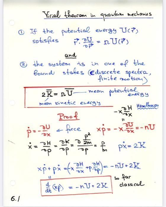 Solved 2. Apply Virial Theorem in the case of a | Chegg.com