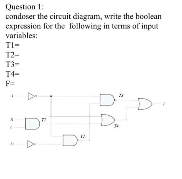 Solved Question 1: condoser the circuit diagram, write the | Chegg.com