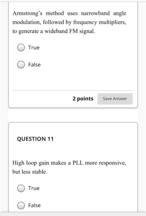 Solved Armstrong's method uses narrowband angle modulation, | Chegg.com