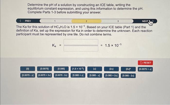 Solved Determine the pH of a solution by constructing an ICE | Chegg.com