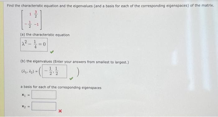 Solved d the characteristic equation and the eigenvalues | Chegg.com