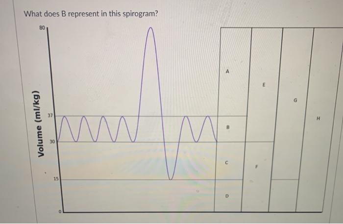 Solved What does B represent in this spirogram? 80 A E 37 | Chegg.com