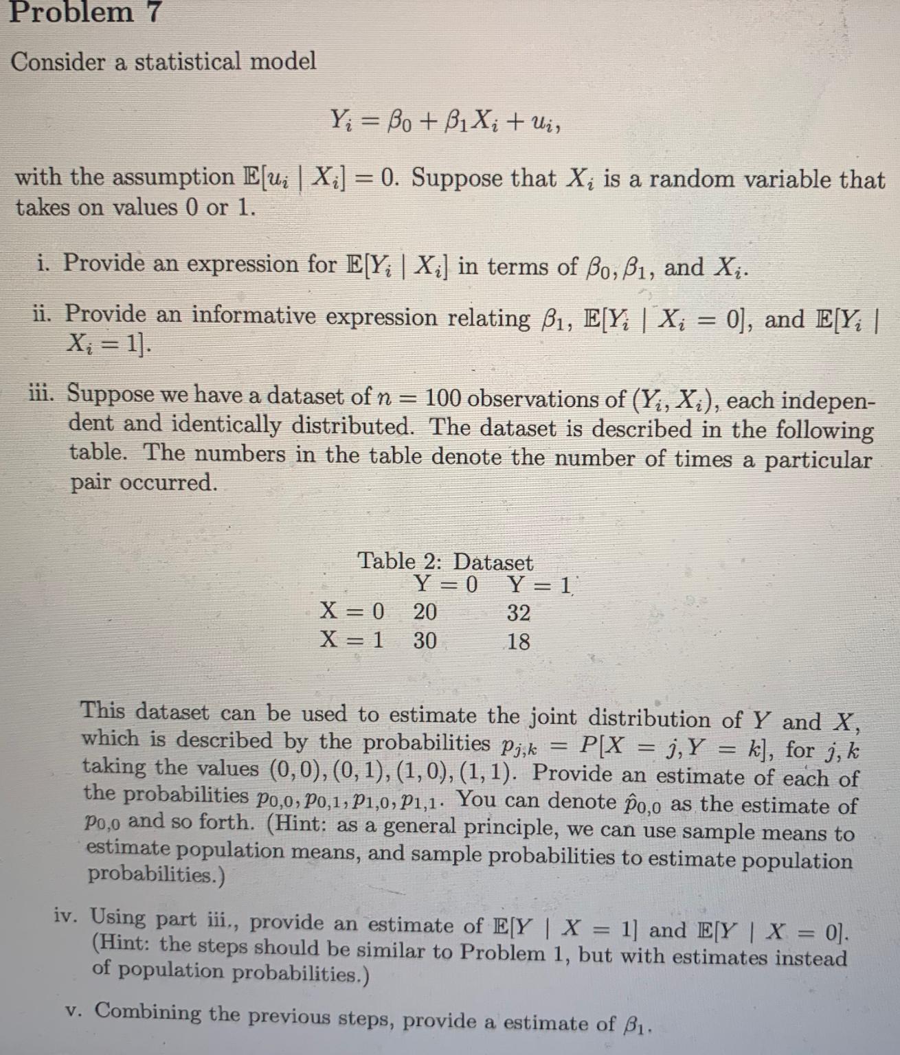 Solved Problem 7Consider a statistical | Chegg.com