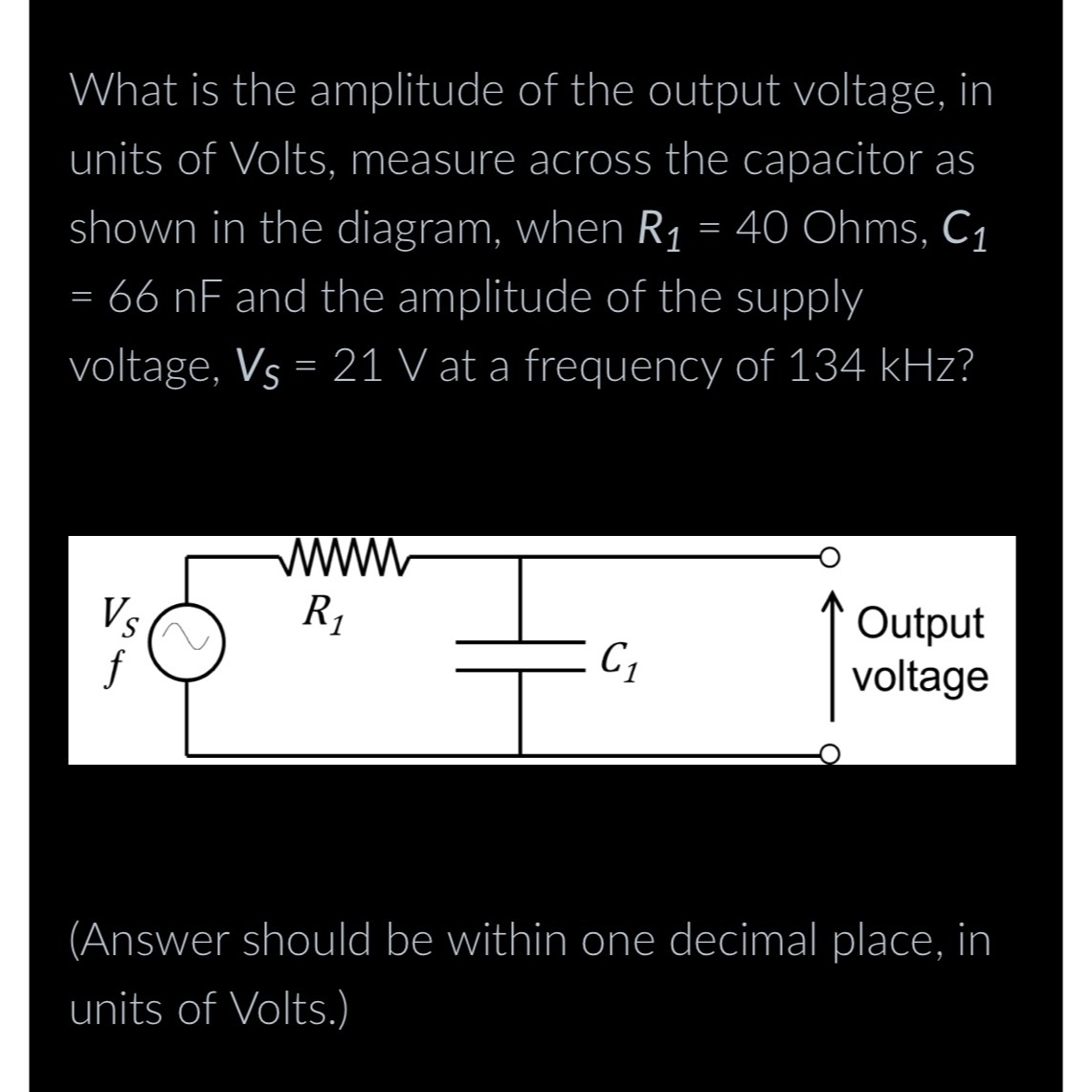 Solved What is the amplitude of the output voltage, in units | Chegg.com