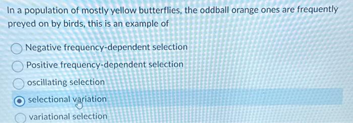 Solved In a population of mostly yellow butterflies, the | Chegg.com